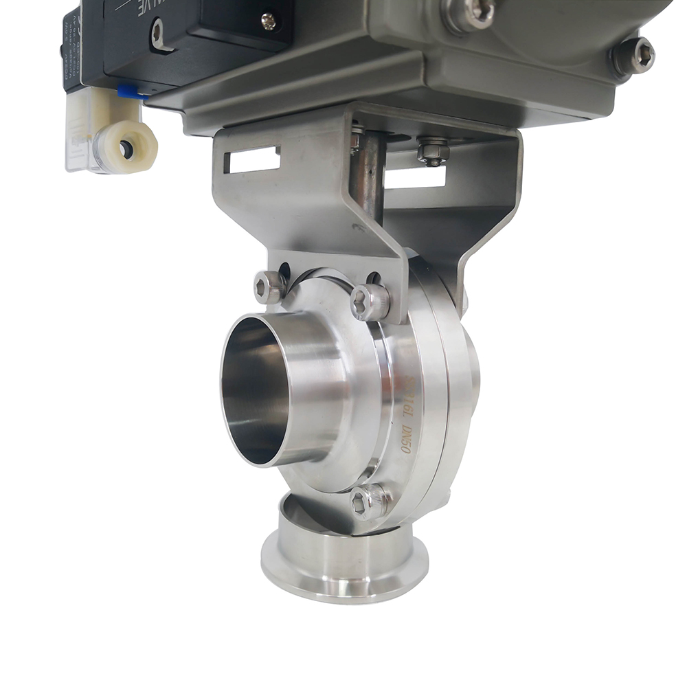 Sanitary Actuated Weld Butterfly Valves with Limit Switch - Buy ...