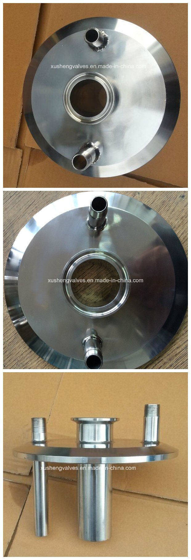 Sanitary Ss304 Tri Clamp End Cap Lid 6" with 1/4" Fittings