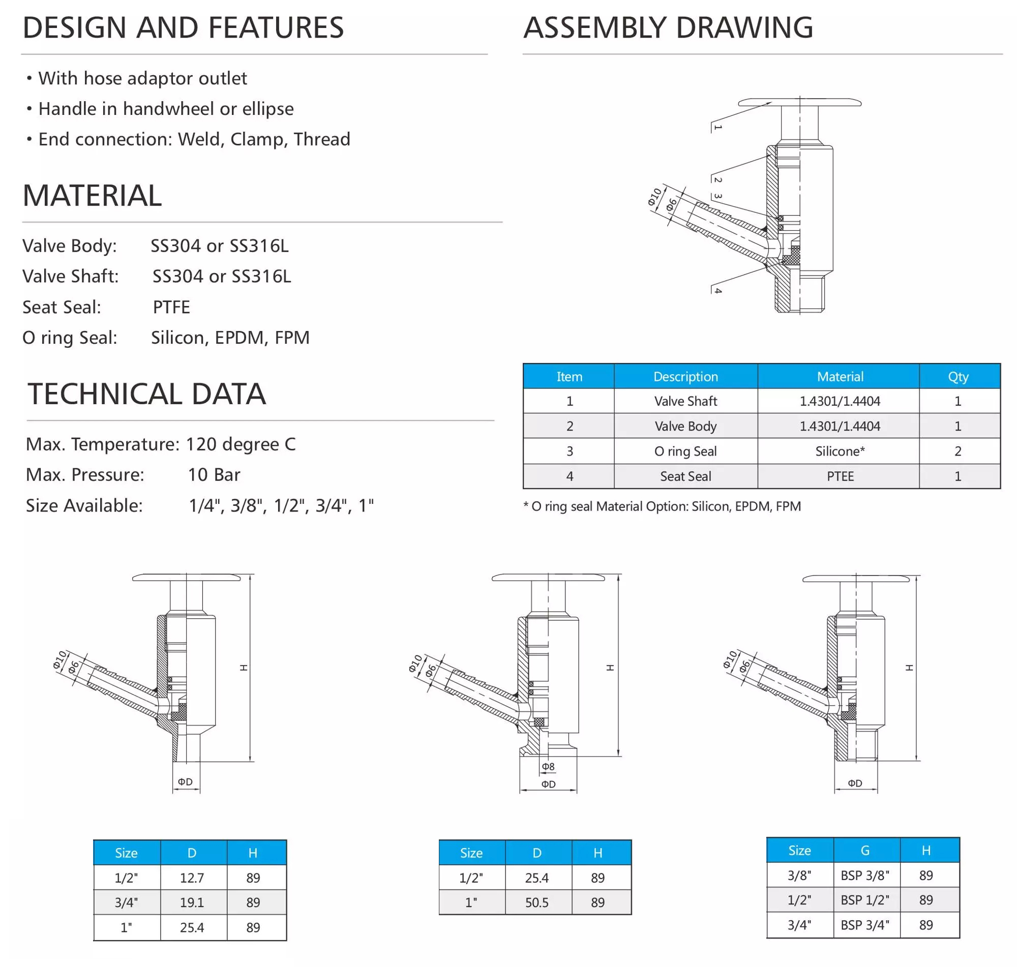1/2" Sanitary Stainless Steel Weld Sampling Valves - Buy Sanitary ...